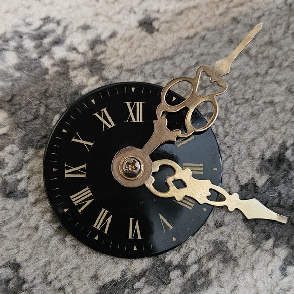 Vintage | Jewelry | Vintage Black Gold Clock Face Brooch With Movable ...